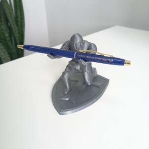 Buy Knight Pen Holder - Silver Knigth for Desk Accessory - 3D Printed ...