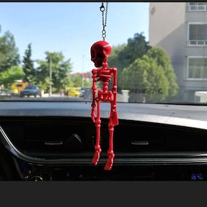 Dancing Skeleton Car Rearview Mirror Hanging Charm, Car Interior Decor ...