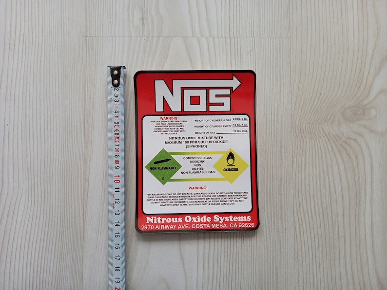 NOS Sticker Waterproof and Water Resistant NOS Sticker You - Etsy