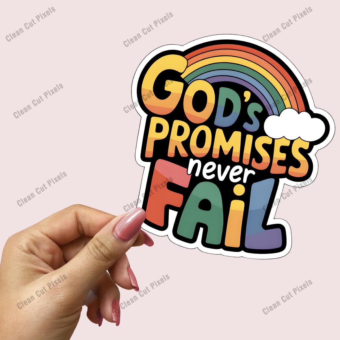 God's Promises Never Fail Bible Sticker | Christian Digital Download ...