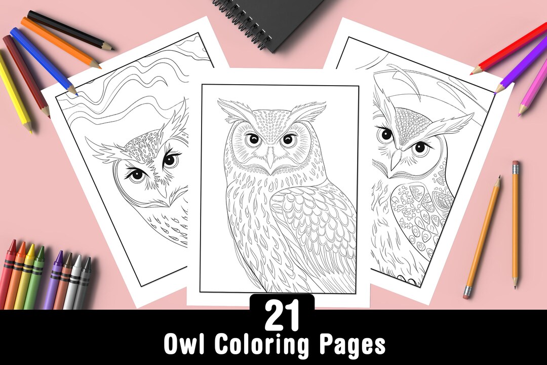 20 Owl Coloring Page | Printable Coloring for Kids & Adults | Animal ...