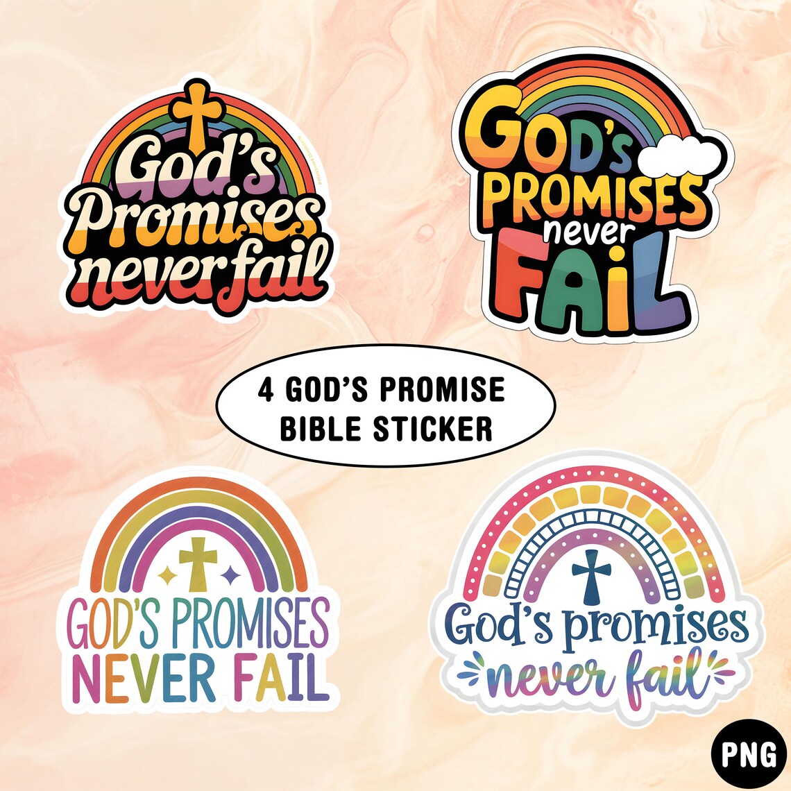 God's Promises Never Fail Bible Sticker | Christian Digital Download ...