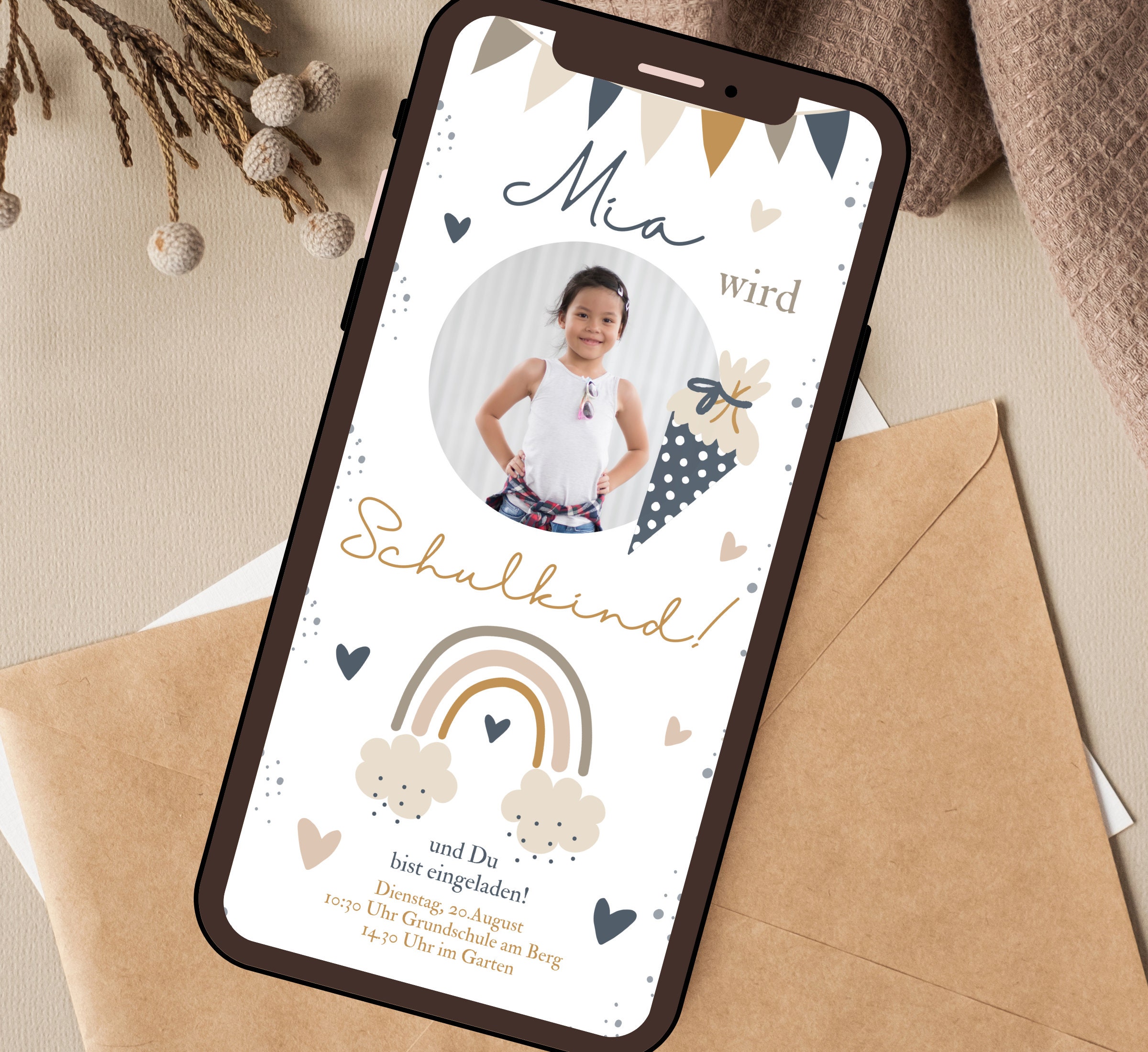 Digital Invitation to School, E-card First Day of School, Invitation ...