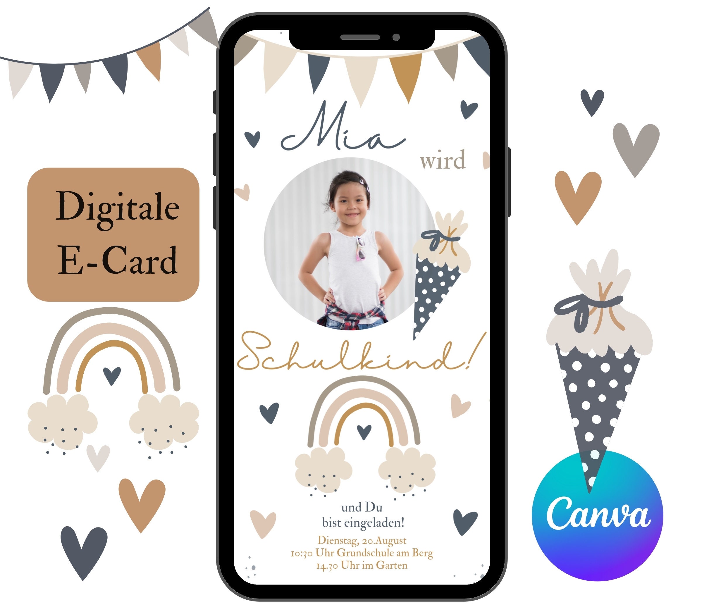 Digital Invitation to School, E-card First Day of School, Invitation ...