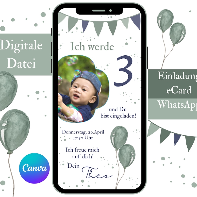 Einladung 3 Geburtstag Whatsapp