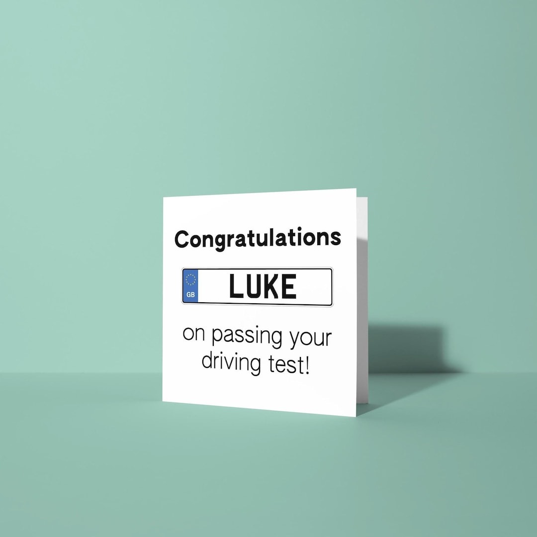 Congratulations Personalised Licence Plate - Congratulations on Passing ...