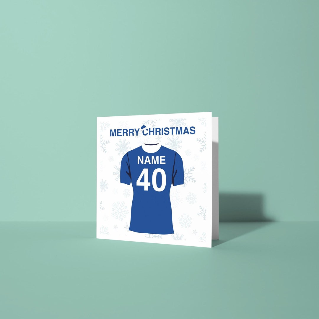 Chelsea F.C. Themed Personalised Merry Christmas Card | Xmas Greeting ...