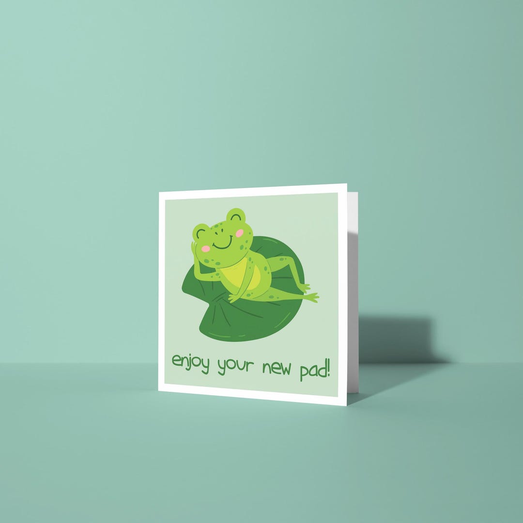 Enjoy Your New Pad Funny Frog Card – Cute New Home Congratulations ...