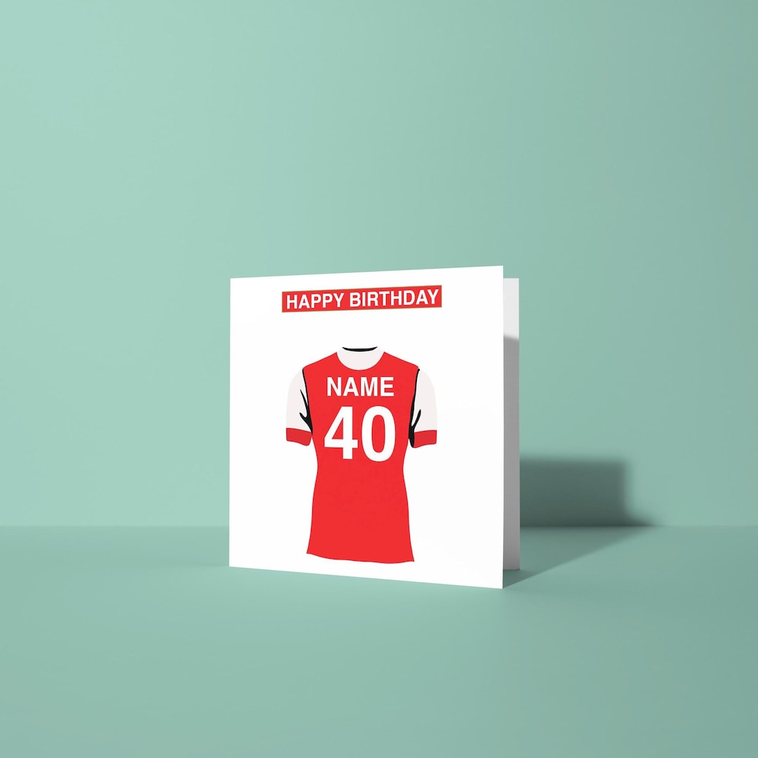 Arsenal Themed Personalised Birthday Card | Birthday Greeting Card for ...
