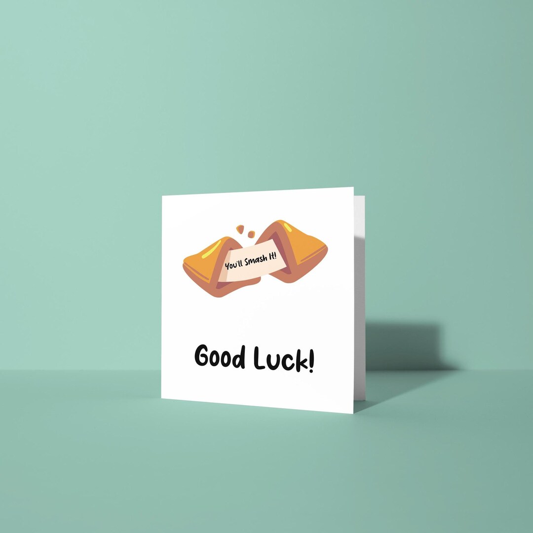 Good Luck Greeting Card | Chinese Fortune Cookie You'll Smash It Cute ...