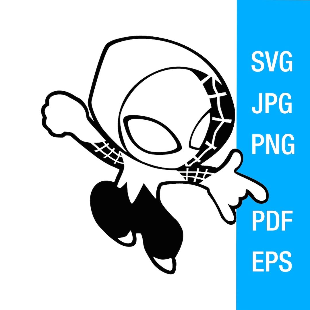 Chibi Ghost Spidey, Comic, Marvel, Svg, Png, Eps, Jpg, Pdf, Print, Cute ...