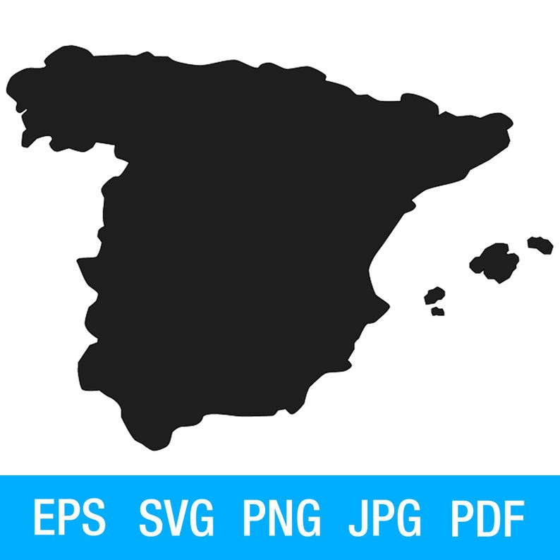 Spain, Map, Map, Svg, Png, Eps, Pdf, Jpeg, Digital Download, Cricut ...
