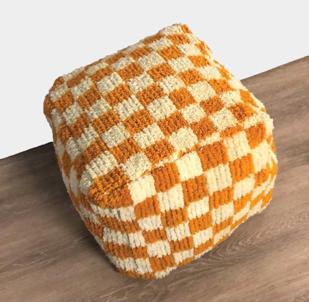 Beni Mrirt Living Room Yellow Sofa Pouf Ottoman Moroccan - Etsy