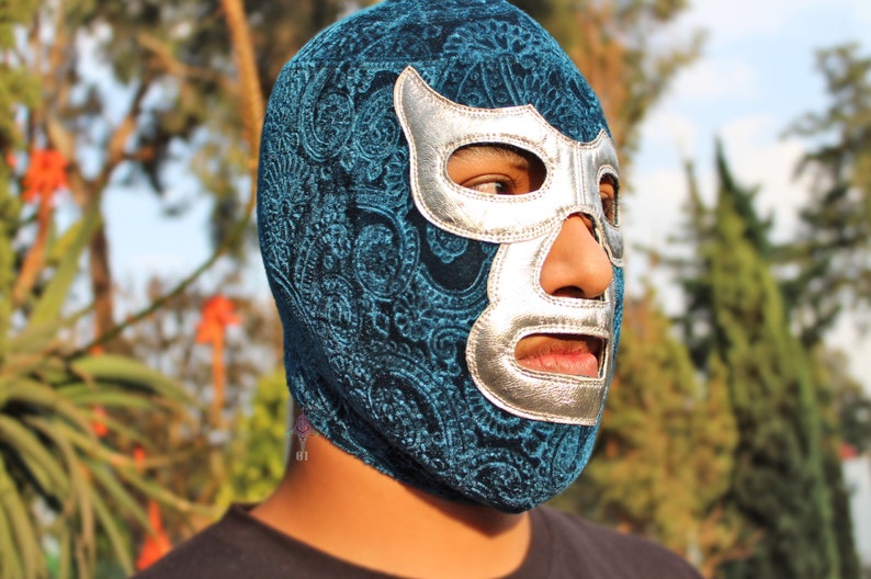 Blue Azul Velvet Demonio Demon Mask Professional Wrestling - Etsy