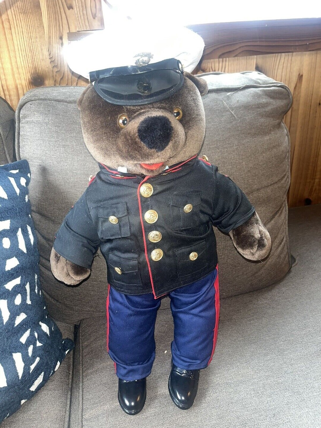 US Marine Corps USMC Dress Blues 19in Large Teddy Bear 1989 Ira Green ...