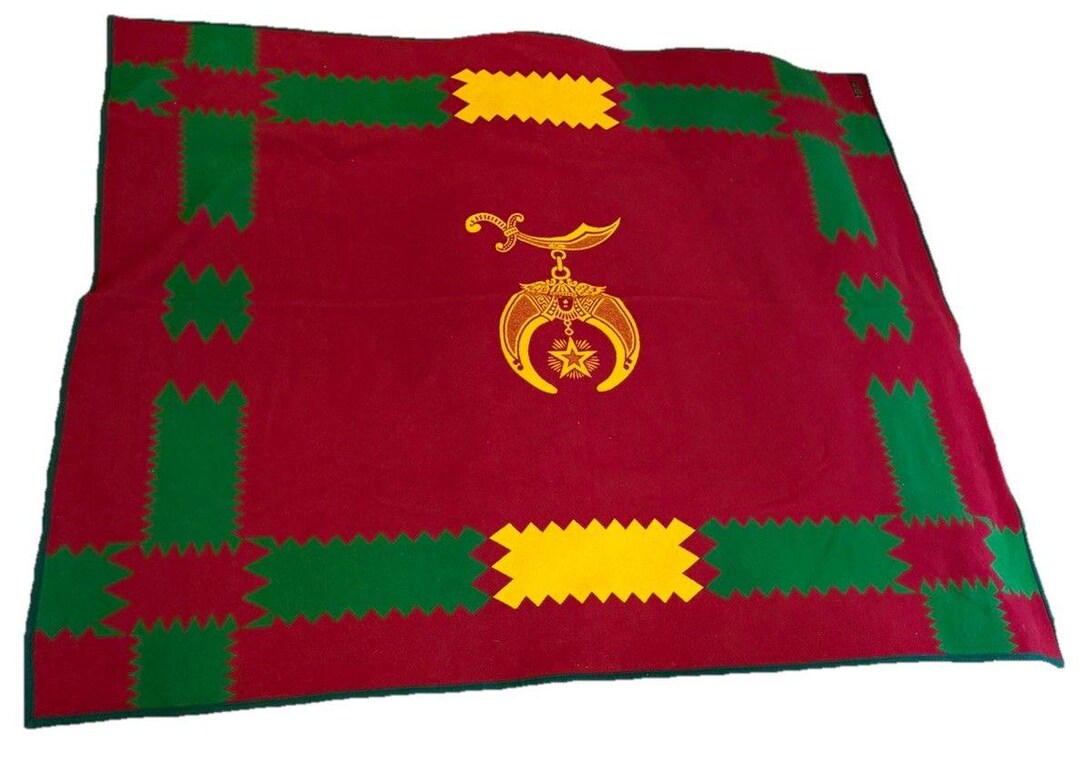 Pendleton Shriners Masonic Emblem Design Wool Blanket 62 X 72 Inches ...