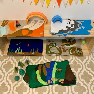 Earths Five Biomes Play Mat Set. Dessert, Tundra, Grasslands, Aquatic ...