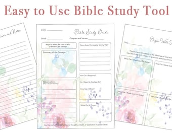 Printable - Easy to Use - Bible Study Sheets - Etsy
