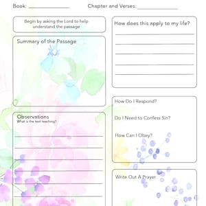 Easy to Use Printable Bible Study Tool - Etsy