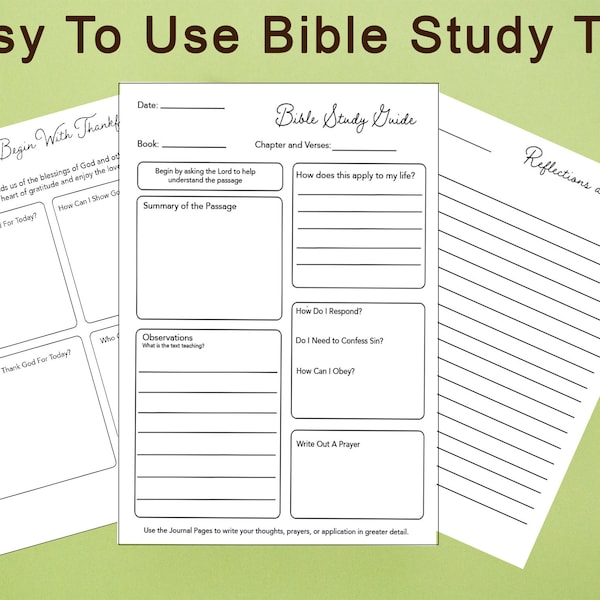 Bible Study Sheets - Etsy