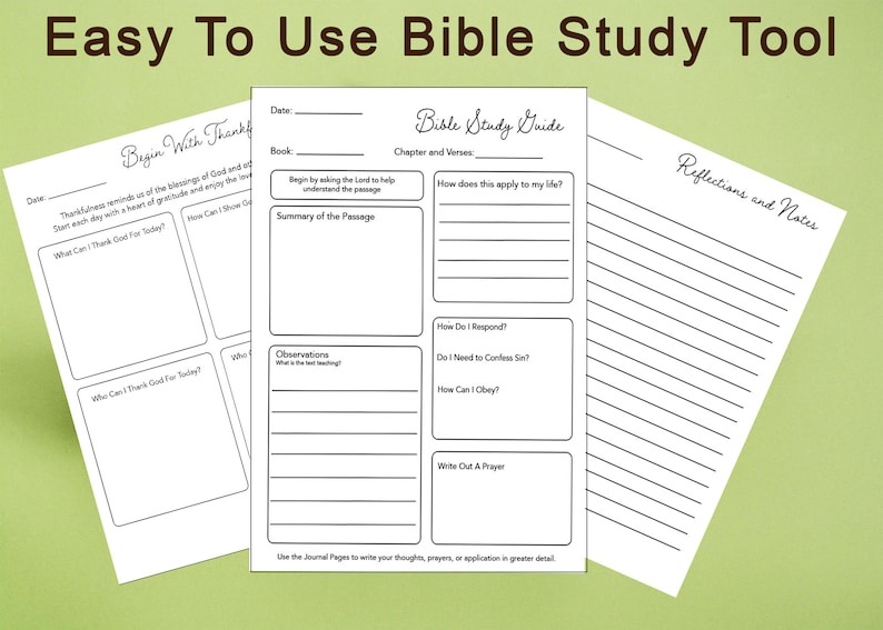 Printable - Easy to Use - Bible Study Sheets - Etsy