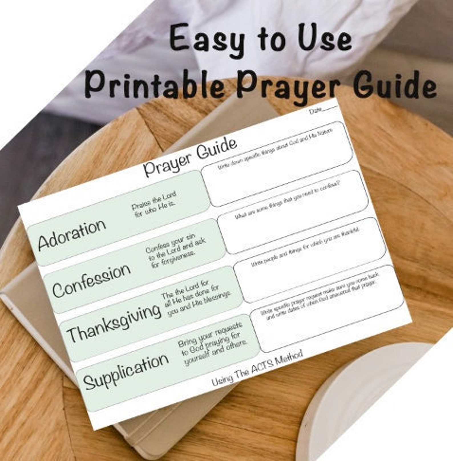 Prayer Guide Using the ACTS Method - Etsy