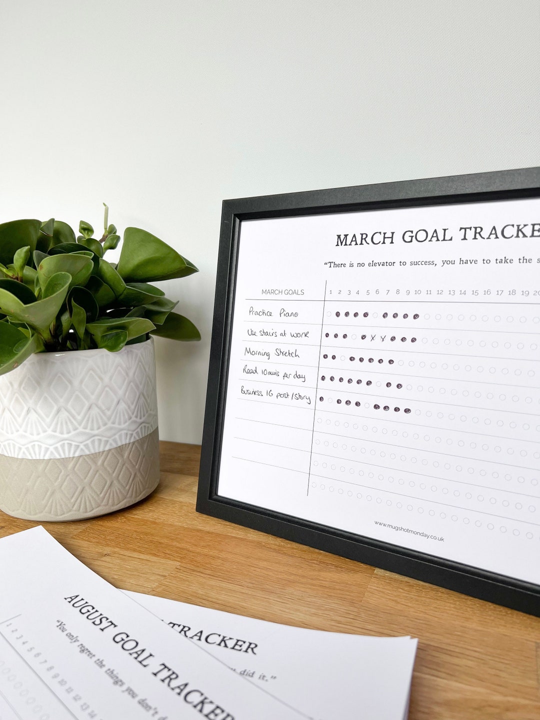 Printable Monthly Goal Tracker With Motivational Quotes PDF DOWNLOAD A4 ...