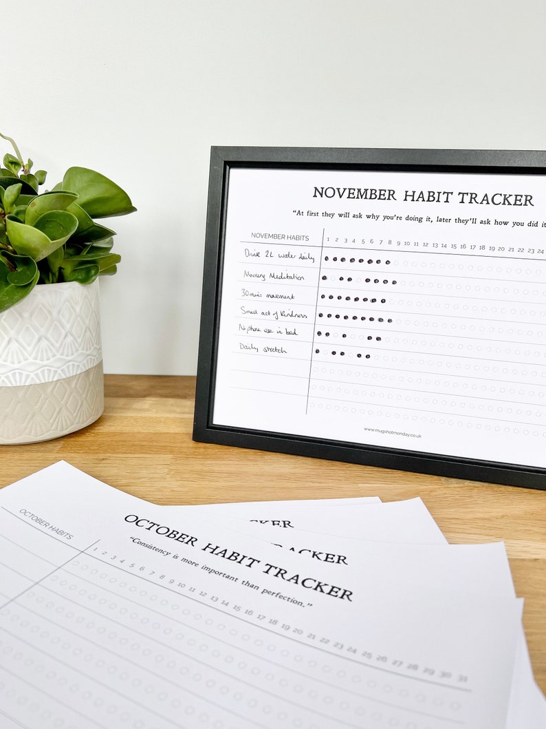 Printable Monthly Habit Tracker With Motivational Quotes PDF DOWNLOAD ...