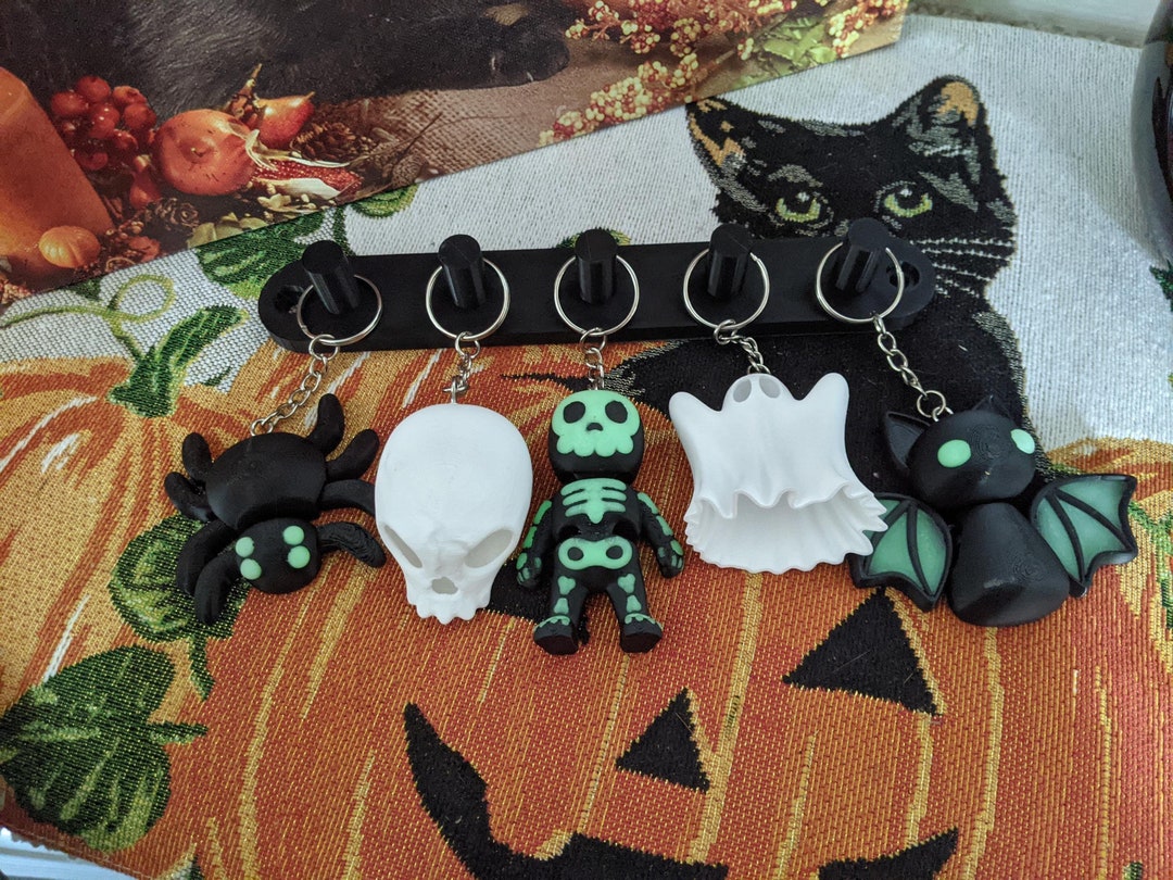 Spooky Halloween Keychains, Glow in the Dark - Etsy