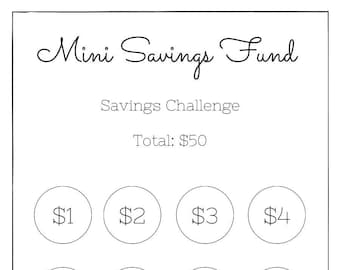 Mini Savings Challenge Spending Money Savings Challenge - Etsy