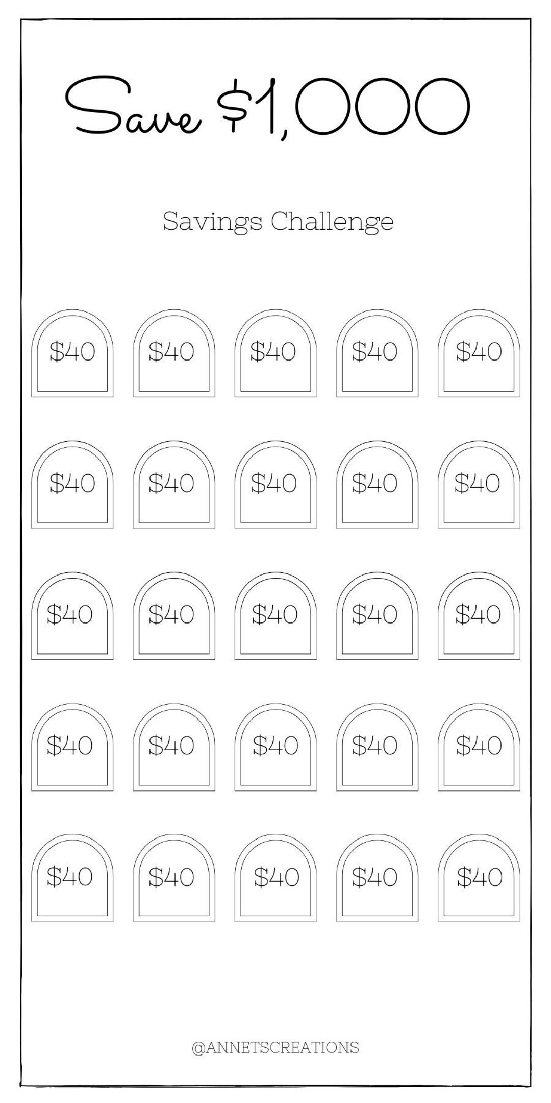 Save 1000 Savings Challenge | Digital Download | Low Income - Etsy