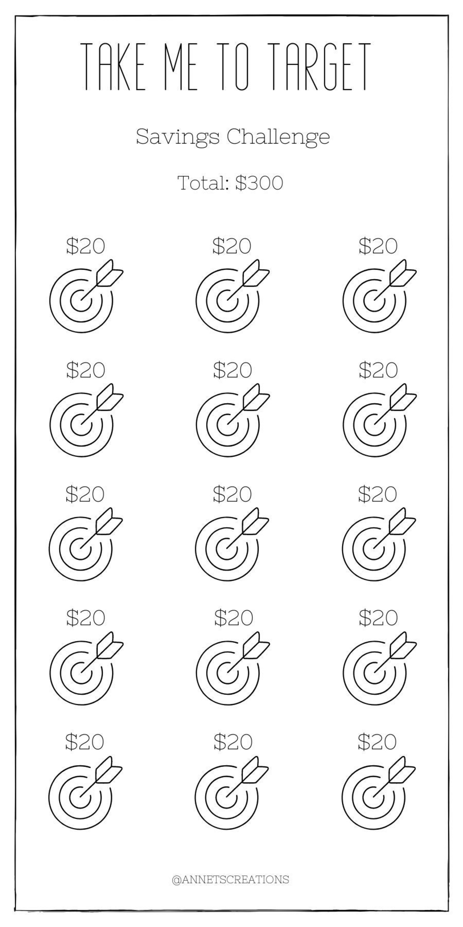 Target Savings Challenge Save 300 Digital Download Low Income - Etsy