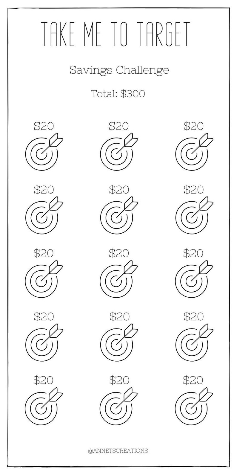 Target Savings Challenge Save 300 Digital Download Low Income - Etsy