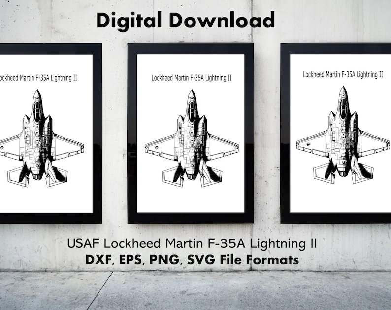 USAF Jet Lockheed Martin F-35A Lightning II Digital Download, Svg, Eps ...