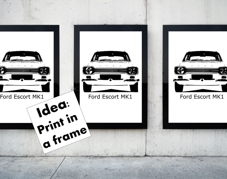 Classic Car - Ford Escort Mk1 Front View Digital Download in Svg, Eps ...