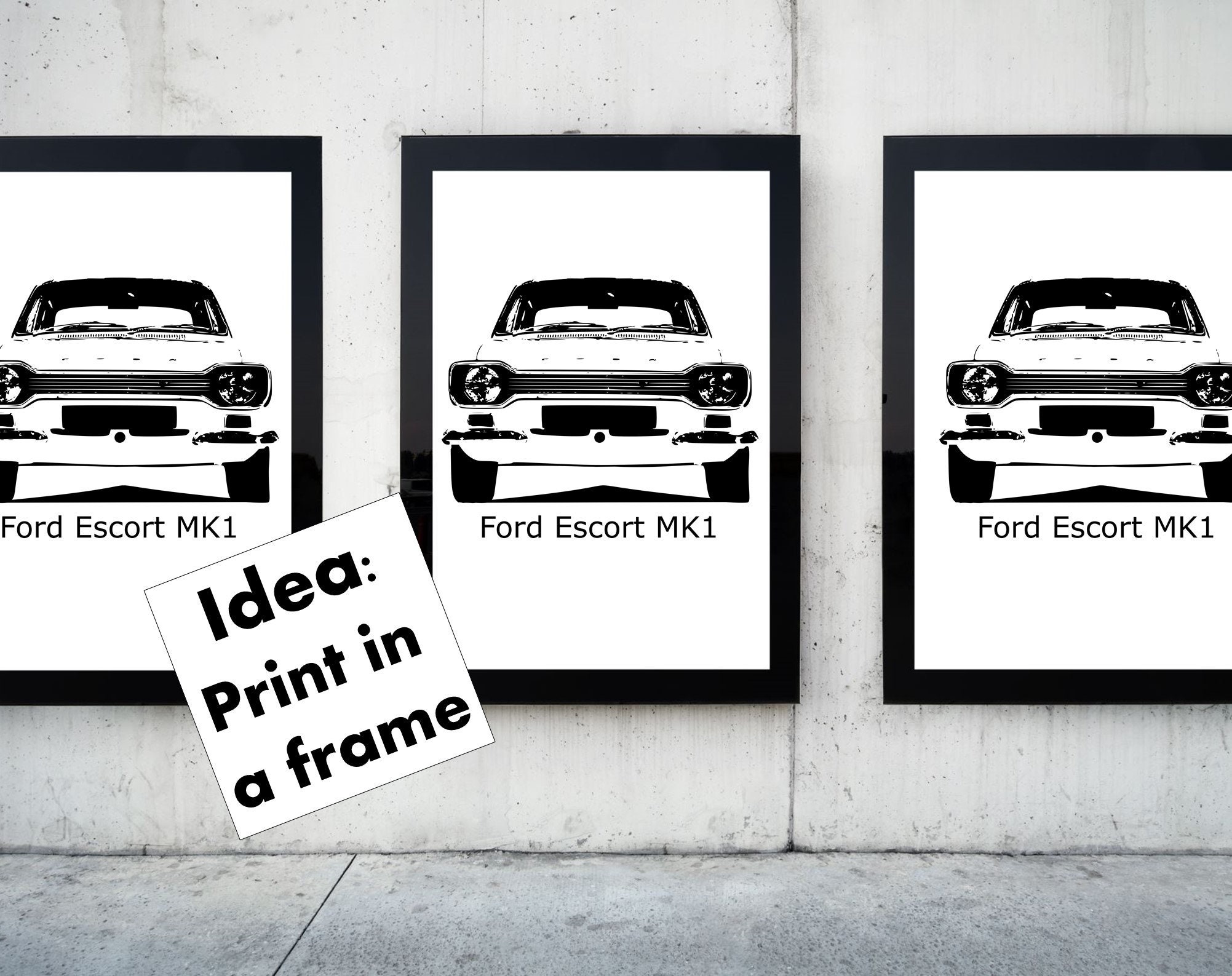 Classic Car Ford Escort Mk1 Front View Digital Download in Svg, Eps ...