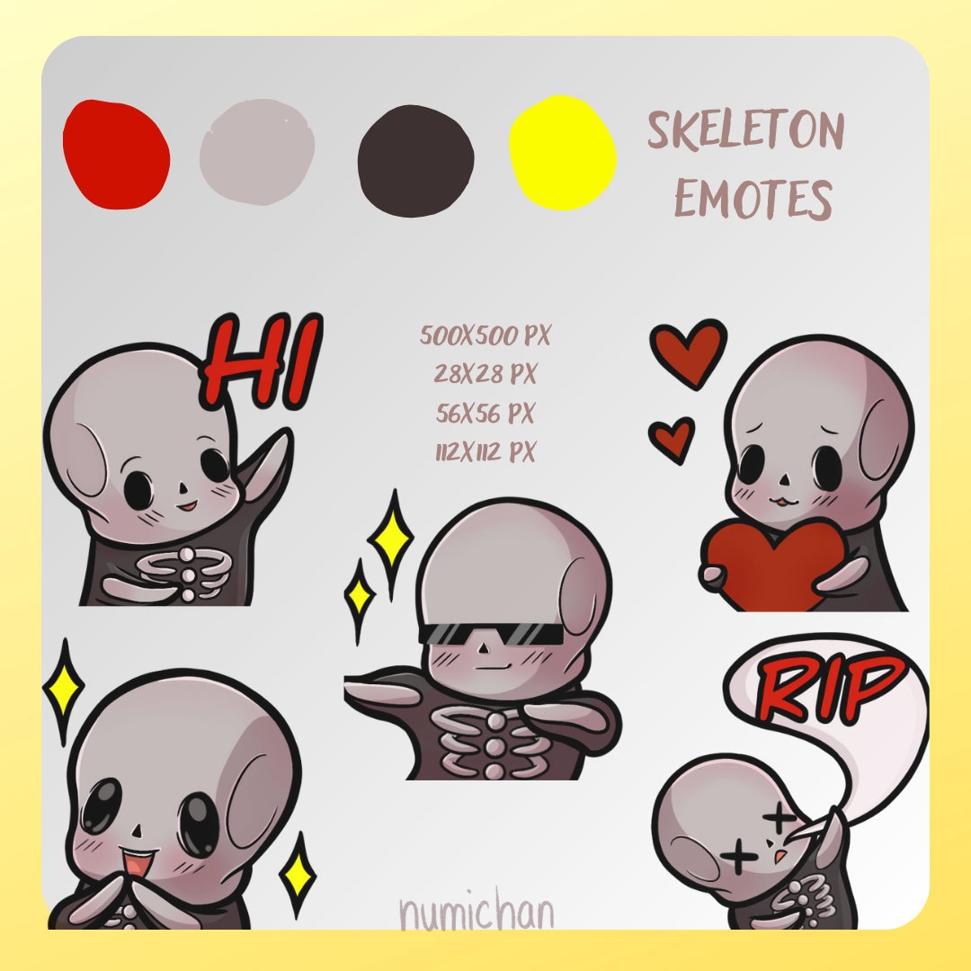 Handmade Skeleton Emote Package - Etsy