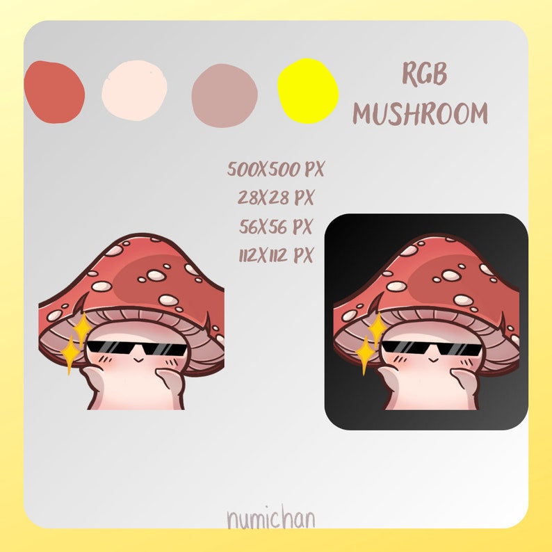 RGB Mushroom Animated Emote - Etsy