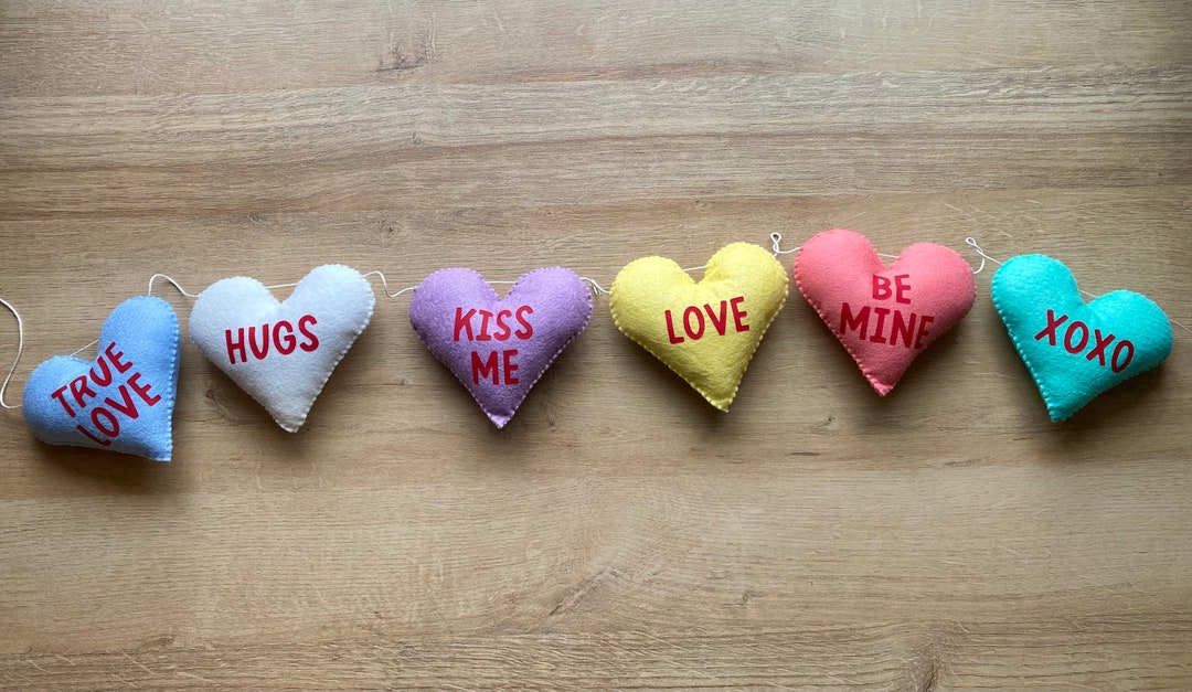 Candy Heart Garland - Etsy