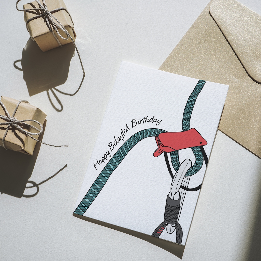 Rock Climbing Birthday Card, Happy Belayted Birthday - Etsy