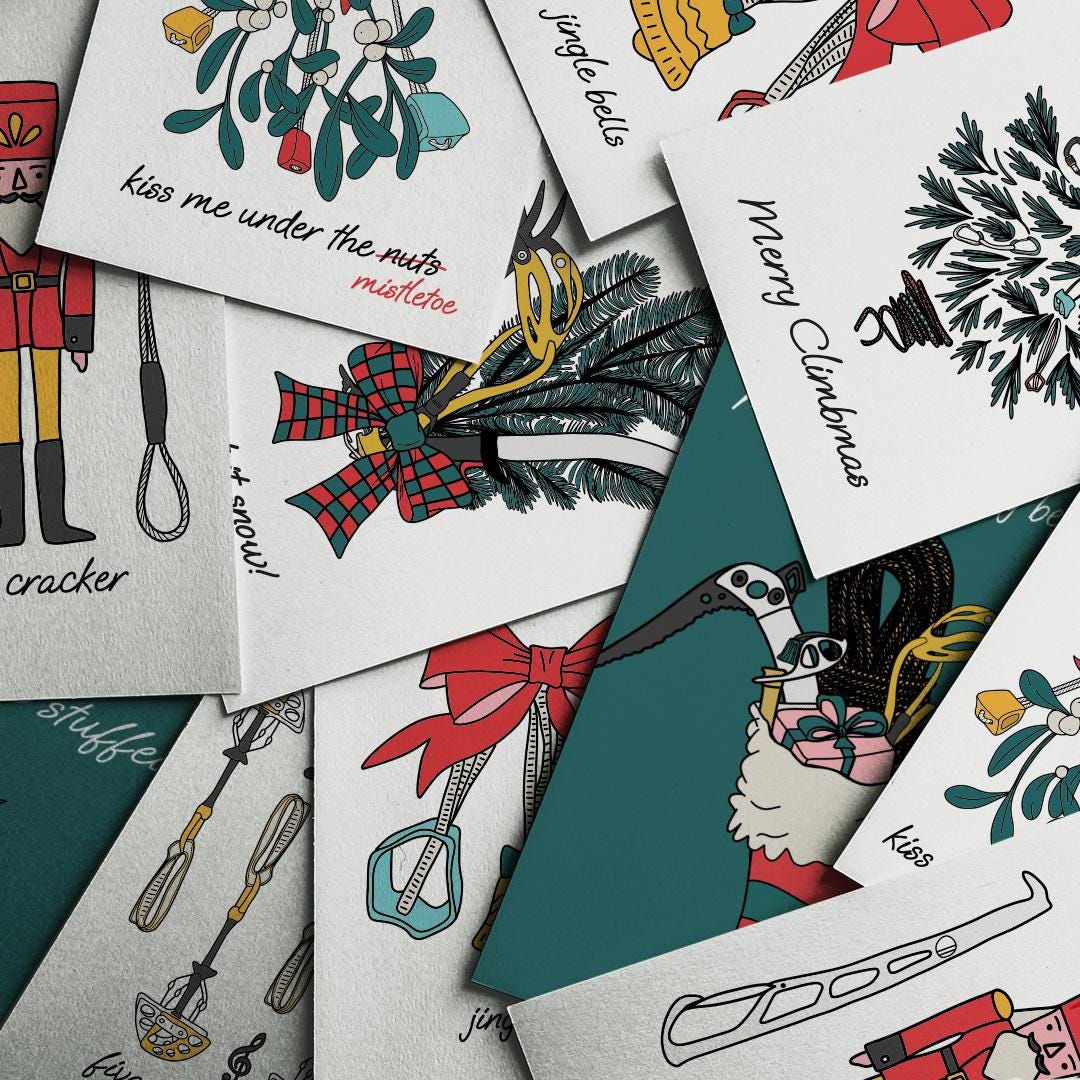 Rock Climbing Christmas Cards Gift for Rock Climbers - Etsy