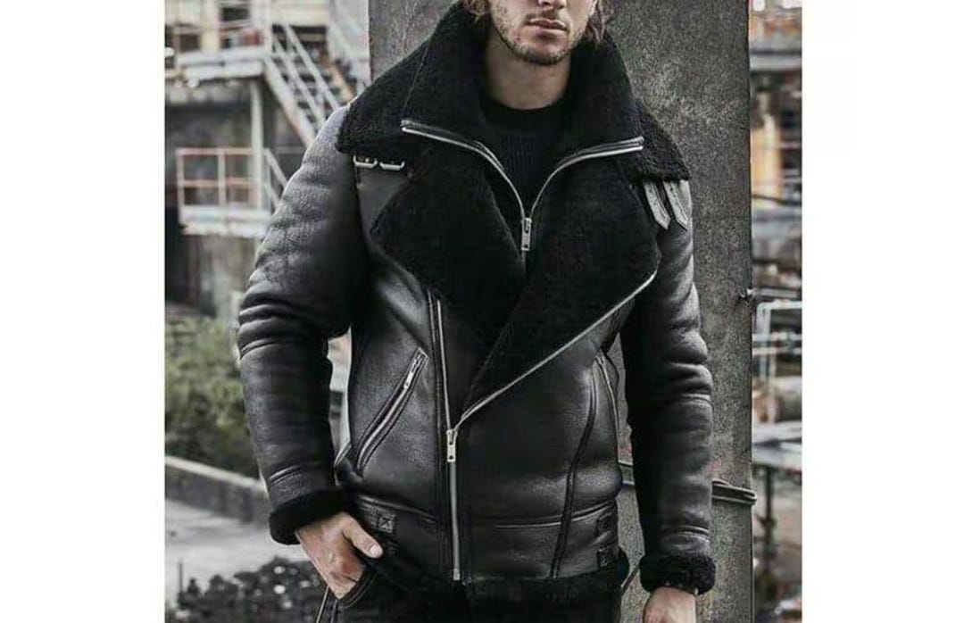 Stylish Leather Biker Jacket: Unique Design, Genuine Leather, Fur Lined ...