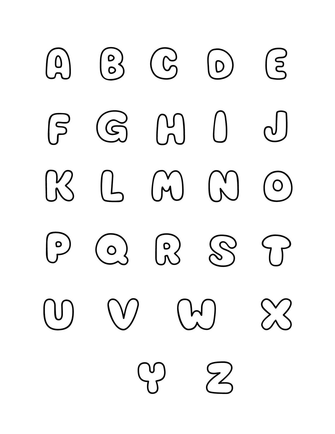 ABC Rounded Edges Uppercase Letters PDF 27 Pages With a Page per Letter ...