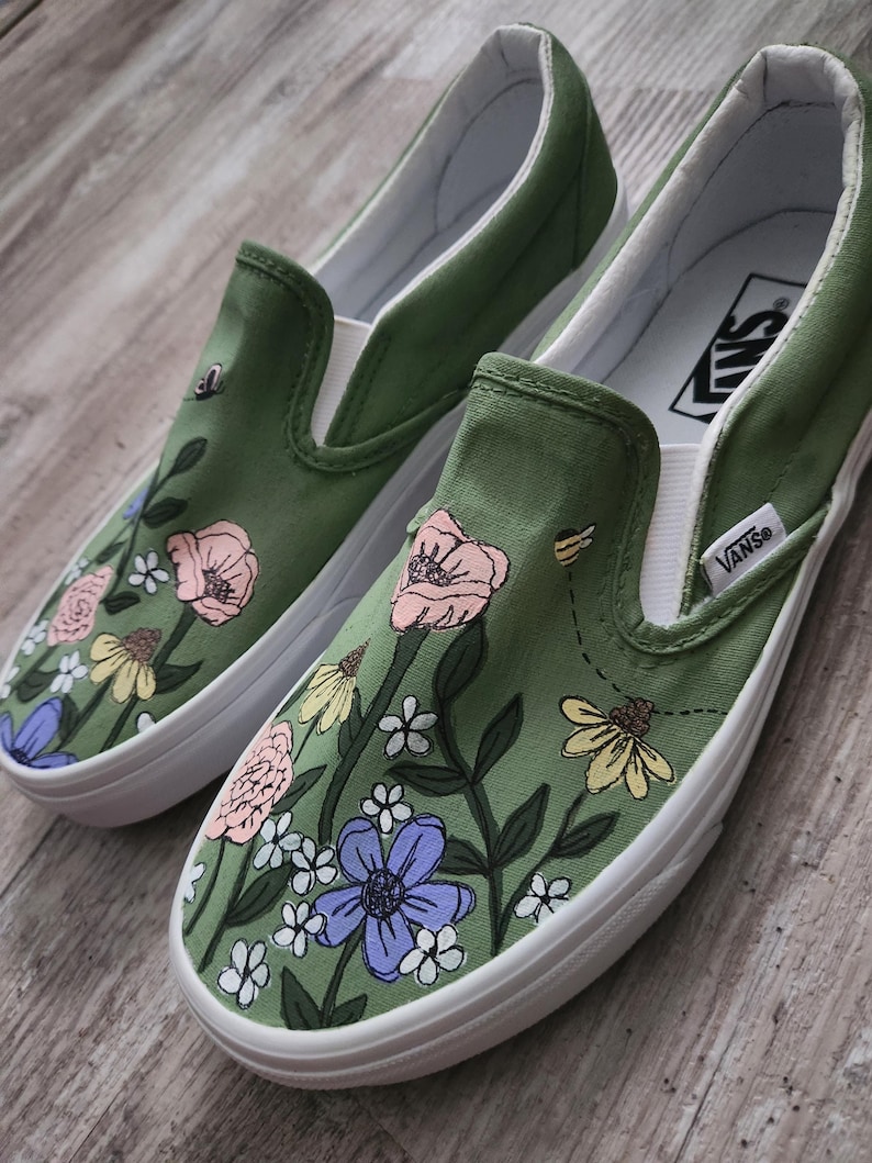 Hand Painted Vans Shoes | Made to Order | Custom Floral Shoes | Floral ...
