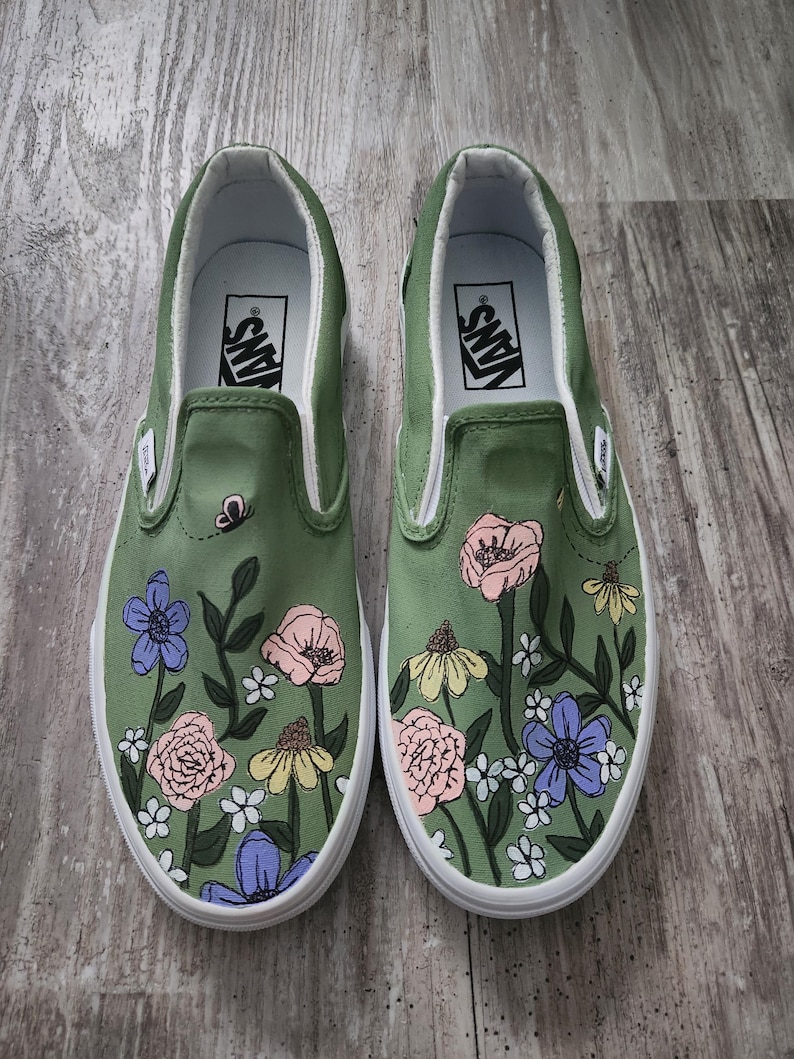 Hand Painted Vans Shoes | Made to Order | Custom Floral Shoes | Floral ...