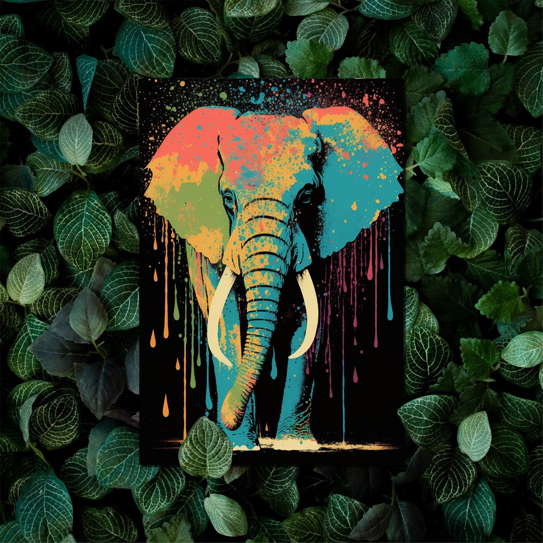 Elephants Pop Art Postcards Set of 10 - Multicolor Elephant Eyecatchers ...