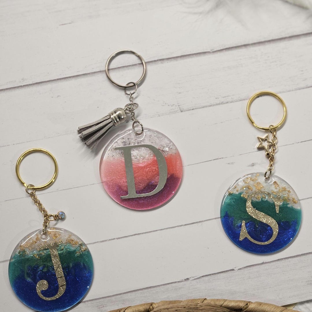 Initial Disk Keychain - Etsy