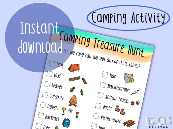 Camping Scavenger Hunt / Treasure Hunt for a Camping Trip/ for | Etsy