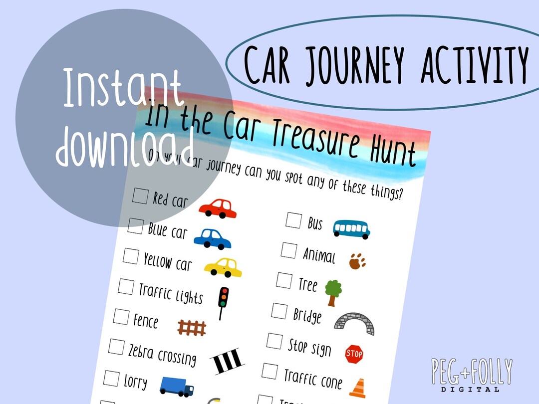 Car Journey Activity / Treasure Hunt / in the Car Game for Children ...