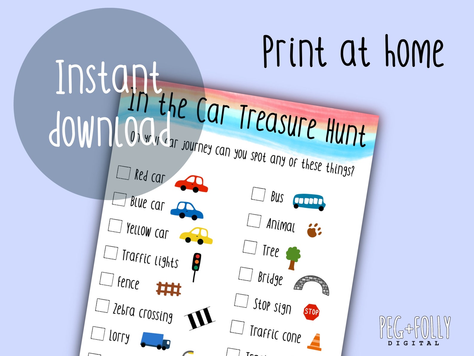 Car Journey Activity / Treasure Hunt / in the Car Game for Children ...